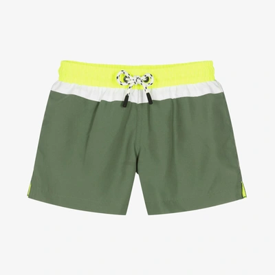 Sunuva Kids' Boys Green Color Block Swim Shorts | ModeSens