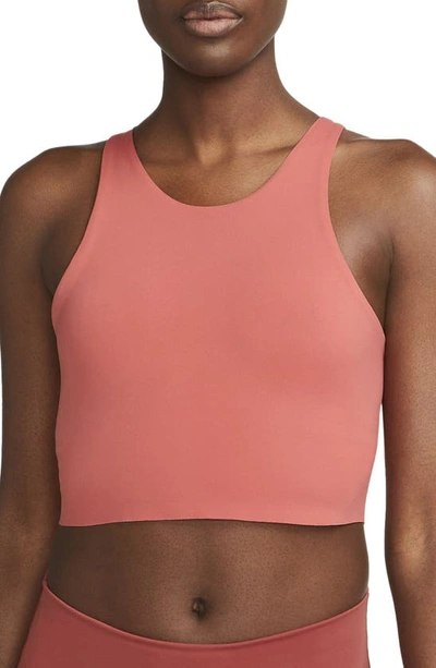 Nike Women's Yoga Dri-fit Luxe Shelf-bra Cropped Tank Top In Red | ModeSens