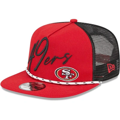 New Era Scarlet San Francisco 49ers Script Logo Golfer 9fifty Snapback ...