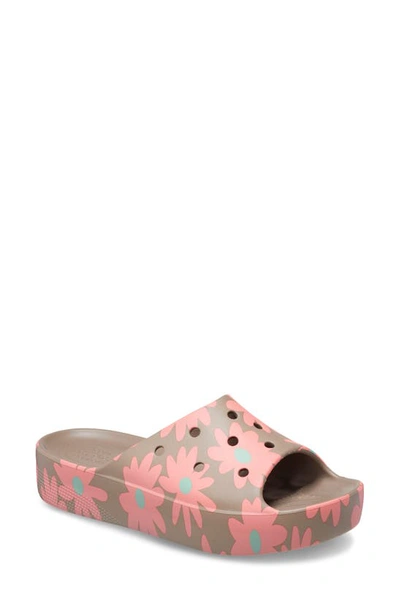 Crocs Classic Platform Retro Resort Slide In Mushroom/multi | ModeSens