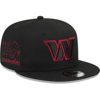 New Era Black Washington Commanders Goth Side Script 9fifty Snapback ...