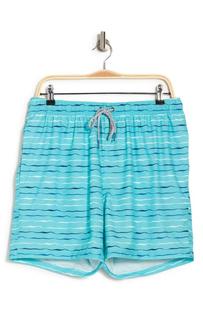 Rainforest Jaws Stretch Swim Trunks In Blue Radiance | ModeSens