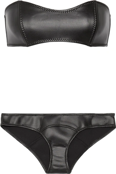 Lisa Marie Fernandez The Natalie Rubber Neoprene Bandeau Bikini In ...