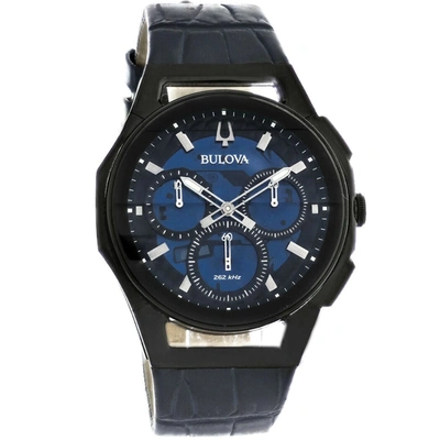 Bulova Men's Curv Blue Dial Watch In Black | ModeSens