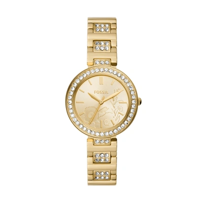 Fossil Women's Karli Three-hand, Gold-tone Stainless Steel Watch | ModeSens