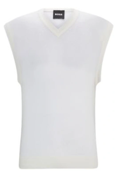 Hugo Boss White Stripe Vest | ModeSens