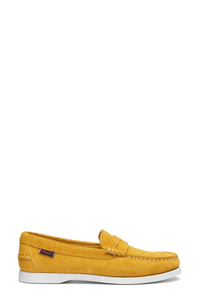 Sebago Dan Boat Roughout Penny Loafer In Yellow Mustard | ModeSens