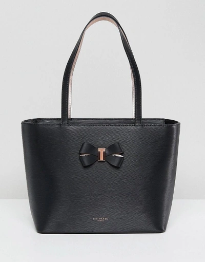 Ted Baker Deanie Small Leather Shopper Bag In Black | ModeSens