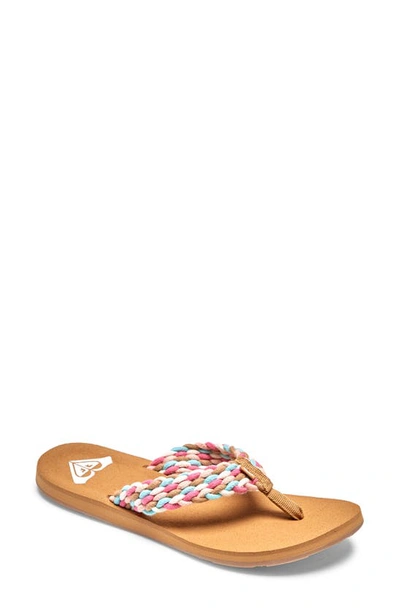 Roxy Porto Iii Flip Flop In White/pink/multi | ModeSens