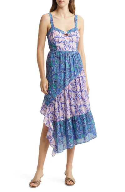 Du Paradis Mixed Print Handkerchief Hem Cotton Midi Dress In Jaipur ...