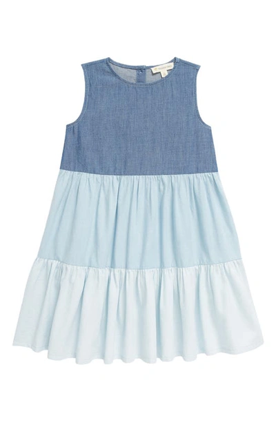 Tucker + Tate Kids' Colorblock Tiered Dress In Blue Wash Block | ModeSens
