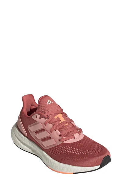 Adidas Originals Pureboost 22 Running Shoe In Red/ Mauve/ Beam Orange ...