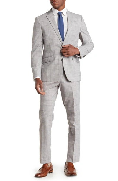 Savile Row Co Light Grey Windowpane Suit | ModeSens