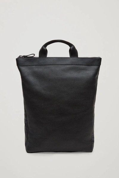 Cos Leather Tote Backpack In Black | ModeSens