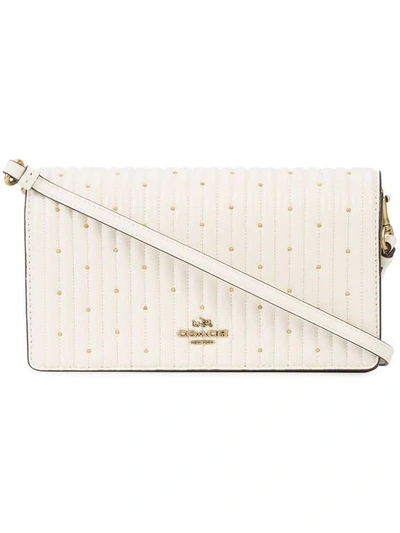Coach Quilting And Rivets Foldover Crossbody In White | ModeSens