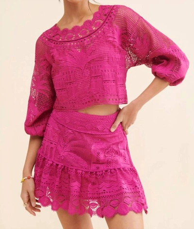 Farm Rio Alucina Luz Crop Top In Pink | ModeSens