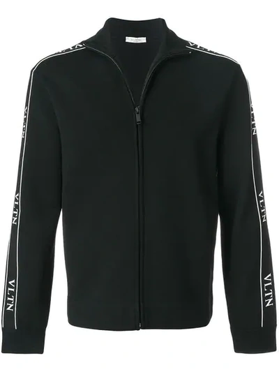 Valentino Vltn Viscose Knit Zip-up Track Jacket In Black | ModeSens