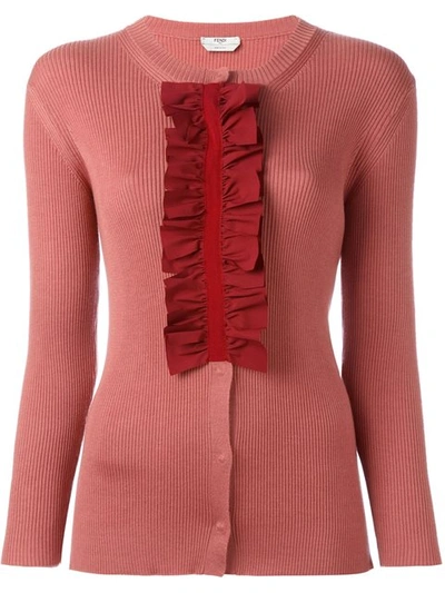 Fendi Ruffled Placket Cardigan | ModeSens