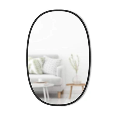 Umbra Hub Oval Wall Mirror With Rubber Rim In Black | ModeSens