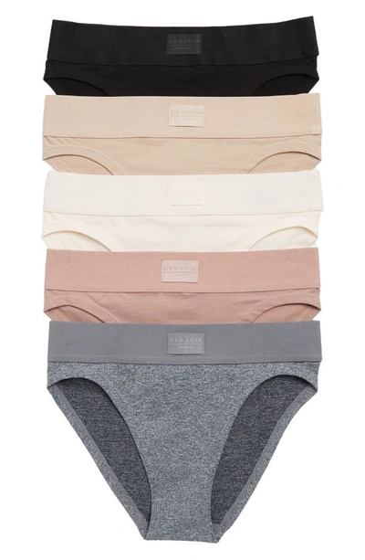 Danskin 5-pack Seamless Rib Bikinis In Dried Petals / Black Multi | ModeSens