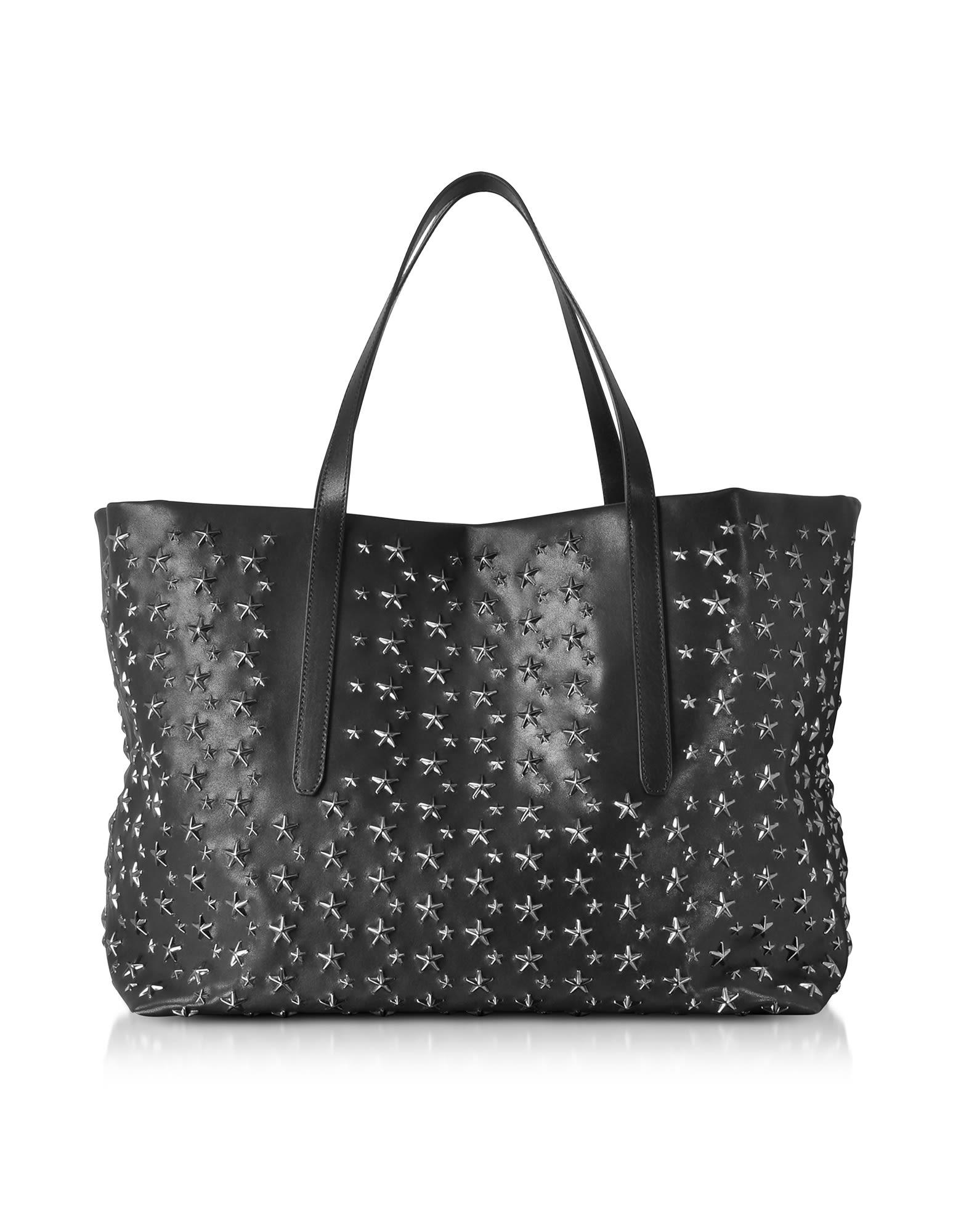 Jimmy Choo Black Stars Studded Leather Pimlico Large Tote Bag | ModeSens