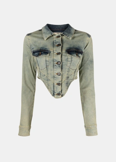 Knwls Blue Claw Denim Jacket In Oblivion | ModeSens