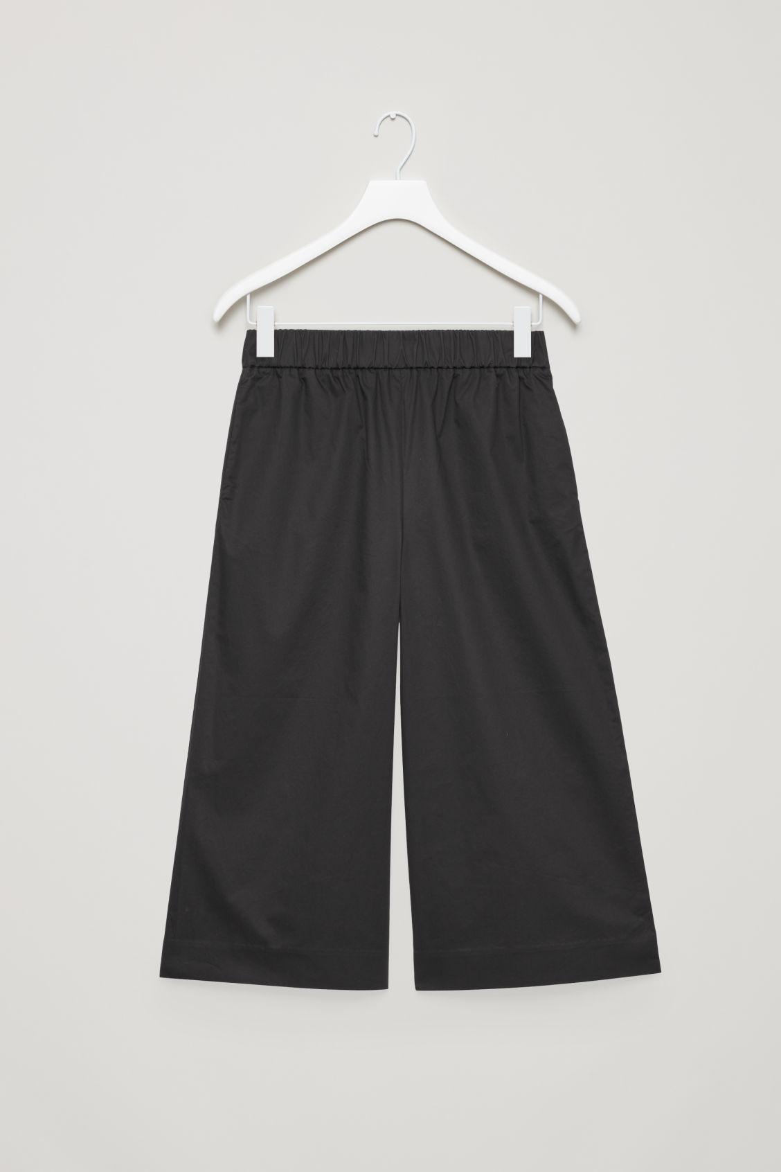 Cos Cropped Wide-leg Trousers In Black | ModeSens