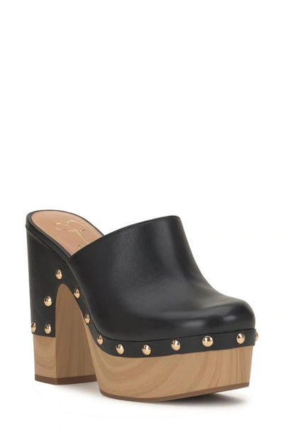 Jessica Simpson Dasally Platform Clog In Black Leather | ModeSens