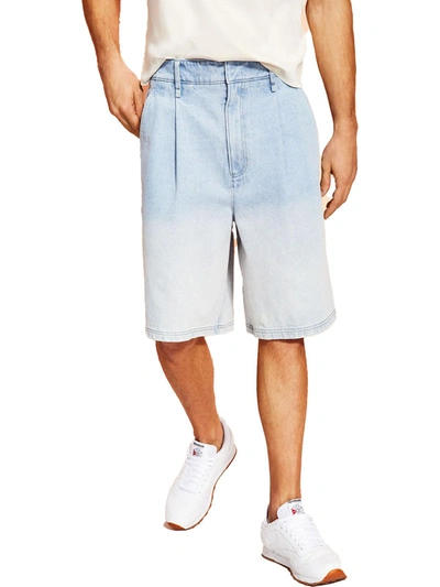 Royalty By Maluma Mens Pleated Two Tone Denim Shorts In Multi | ModeSens