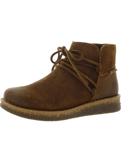 Born Calyn Womens Leather Distressed Booties In Brown | ModeSens