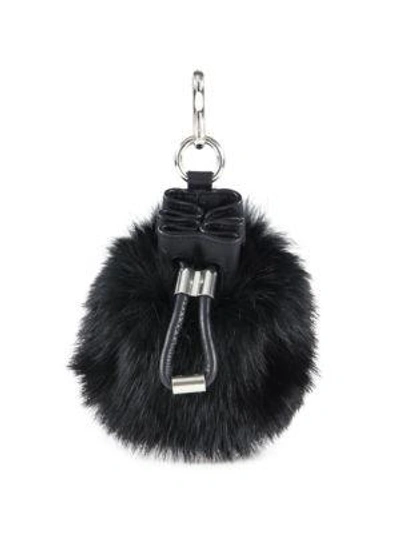 Alexander Wang Mini Roxy Drawstring Keychain In Black Rex Rabbit | ModeSens