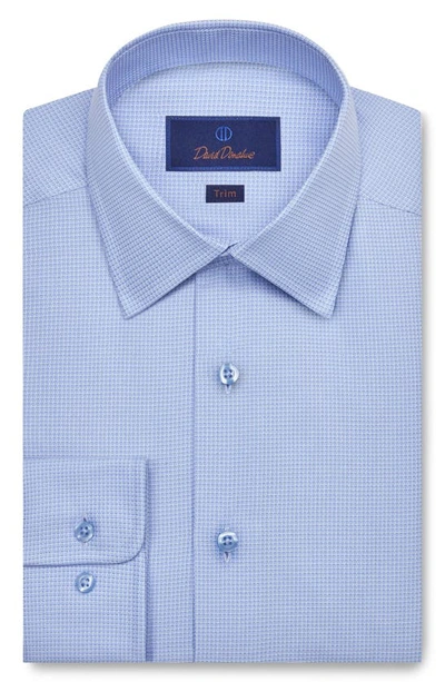 David Donahue Trim Fit Microcheck Dobby Dress Shirt In Sky | ModeSens