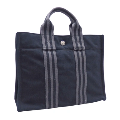 Hermes Hermès Herline Black Canvas Tote Bag () | ModeSens