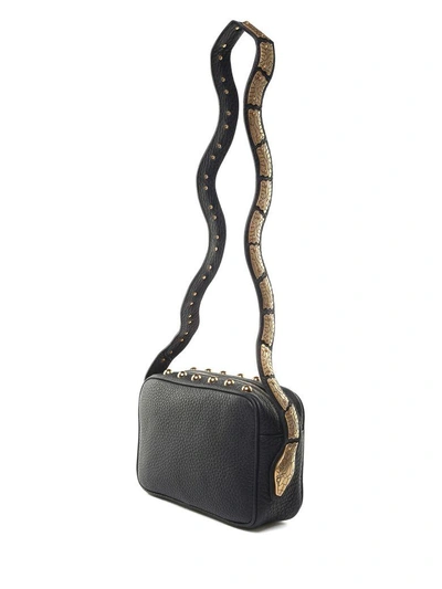 Red Valentino Sin Snake-embellished Leather Shoulder Bag In Nero | ModeSens