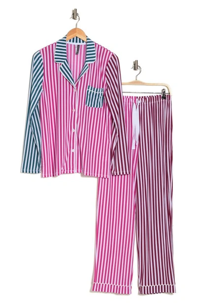 Jaclyn Contrast Piping Knit Pajamas In Awning Small Stripe | ModeSens