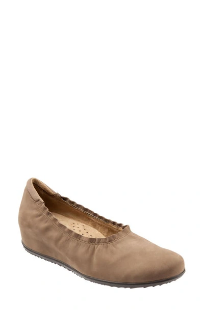Softwalk Wish Ballet Wedge In Dark Taupe Leather | ModeSens