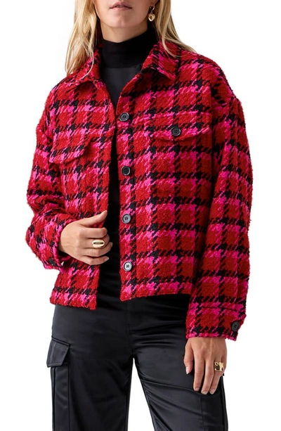 Sanctuary The Plaid Shacket In Lipstick Red Plaid | ModeSens