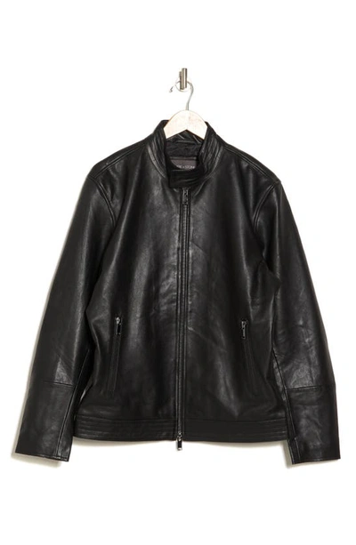 Slate & Stone Leather Racer Jacket In Black | ModeSens