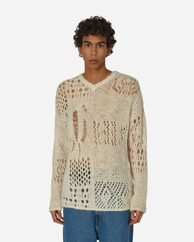 Our Legacy V-neck Crochet Sweater Bone In White | ModeSens Our Legacy V-neck Crochet Sweater Bone In White | ModeSens