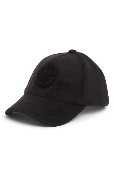 Steve Madden Smiley Brushed Baseball Cap In Black | ModeSens