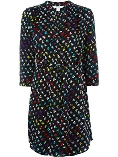 Diane Von Furstenberg Freya Stretch Silk Shirt Dress In Daisy Buds Tiny ...