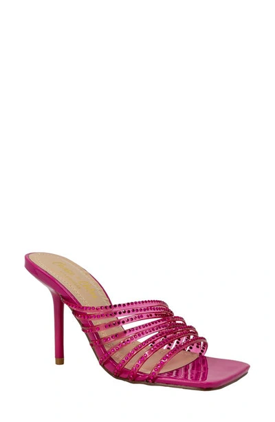 Chase & Chloe Nyra Crystal Embellished Lucite Sandal In Fuchsia | ModeSens