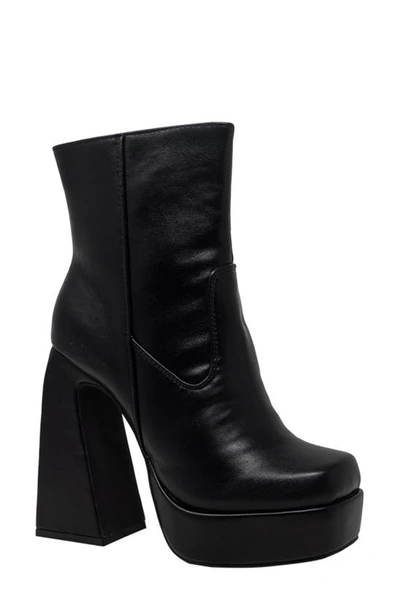 Chase & Chloe Rayla Platform Bootie In Black Pu | ModeSens