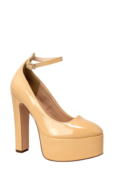 Chase & Chloe Rosaline Platform Mary Jane Pump In Beige Patent | ModeSens