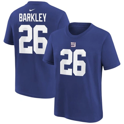 Nike Kids' Youth Saquon Barkley Royal New York Giants Player Name ...