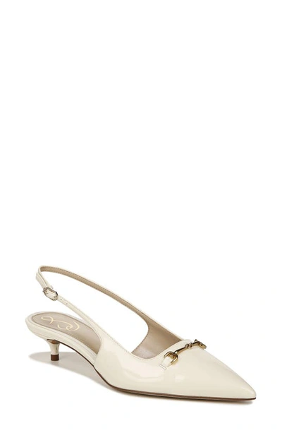 Sam Edelman Fitzgerald Slingback Pointed Toe Pump In Porcelain | ModeSens