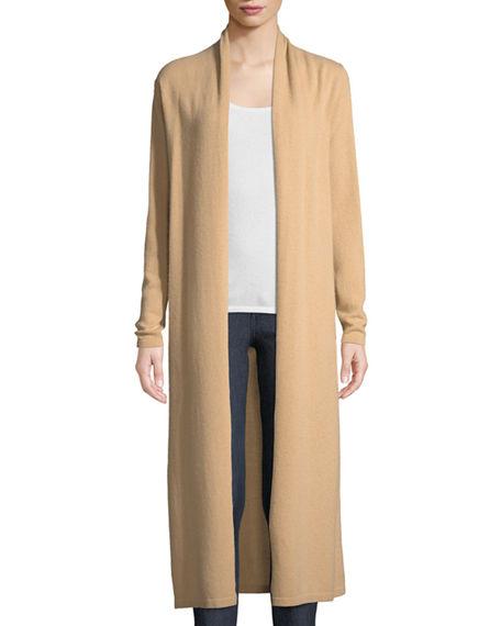Neiman Marcus Long Cashmere Duster Cardigan In Camel | ModeSens