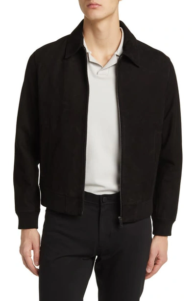 Theory Wyatt Reece Leather Bomber Jacket In Black | ModeSens