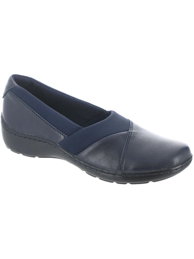 Clarks Cora Charm Womens Leather Slip On Loafers In Blue | ModeSens