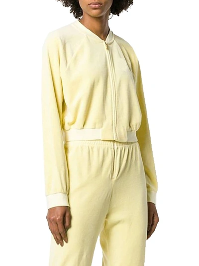 Juicy Couture Track Velour Crop Jacket In Pastel Yellow In Multi | ModeSens
